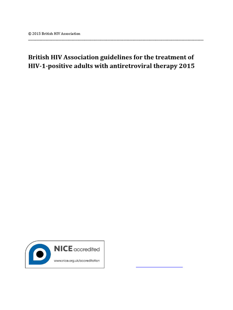 BHIVA 2015 Guideline | PDF | Management Of Hiv/Aids | Hiv/Aids