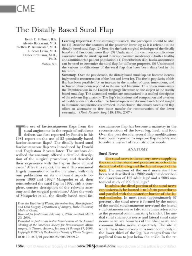 Sural Reverso - Melhor Artigo | PDF | Vein | Lower Limb Anatomy