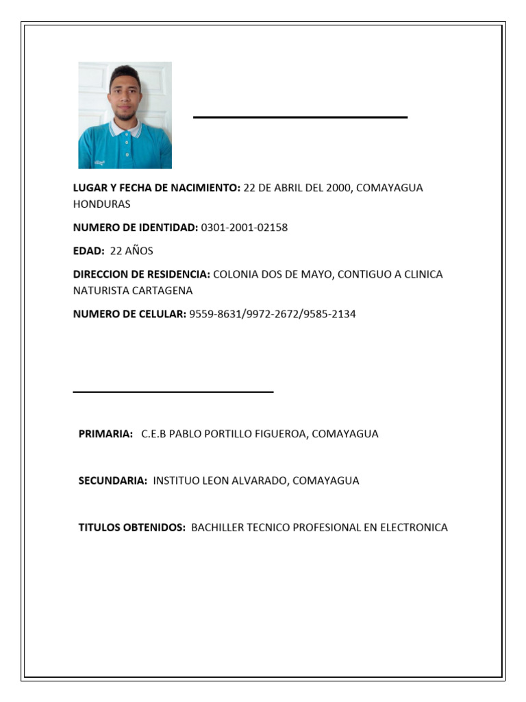 CV Justo Ariel Centeno Yanes | PDF