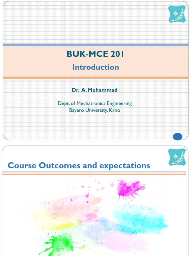 1. BUK-MCE 201_Introduction | PDF