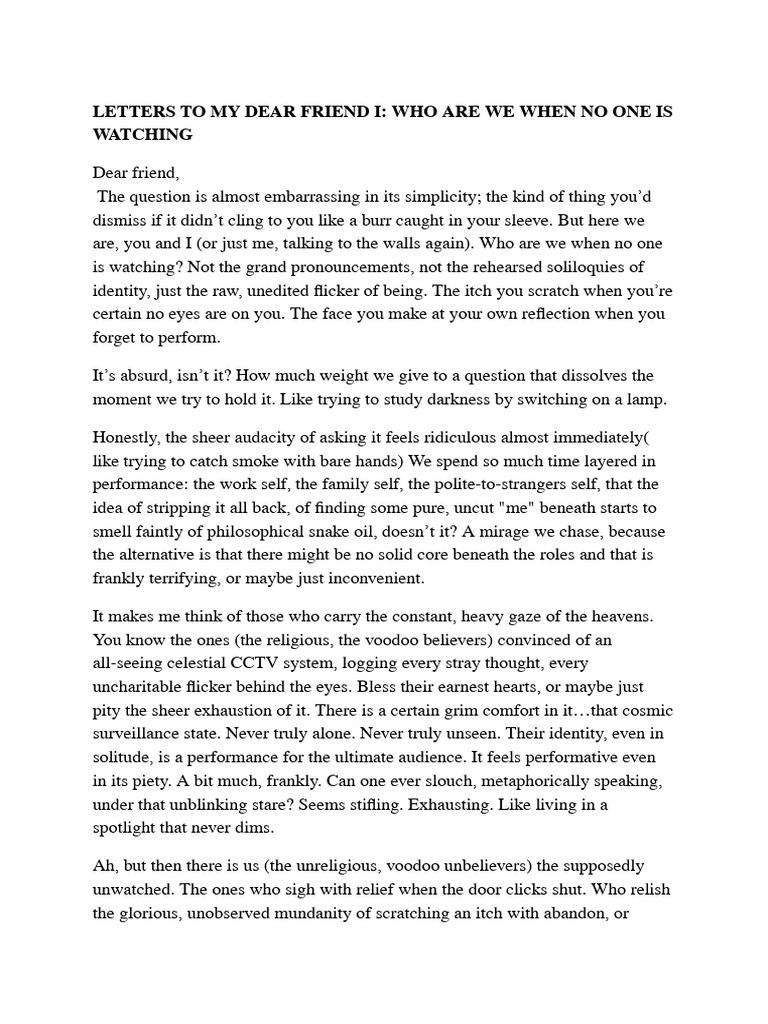 Letters To My Dear Friend I | PDF