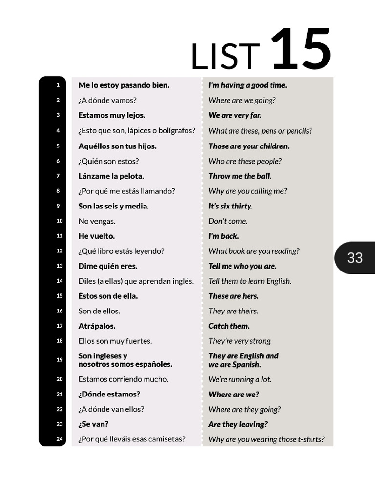 Lista 15 de Ingles | PDF