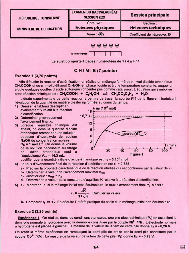 Physique (Bac 2021) | PDF