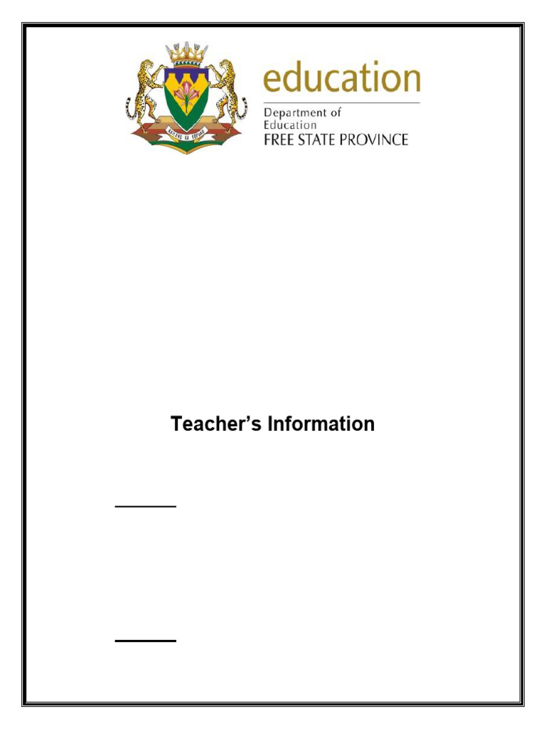 Grade 5 EFAL and HL Project Teacher's Information Term 3 2023 | PDF ...