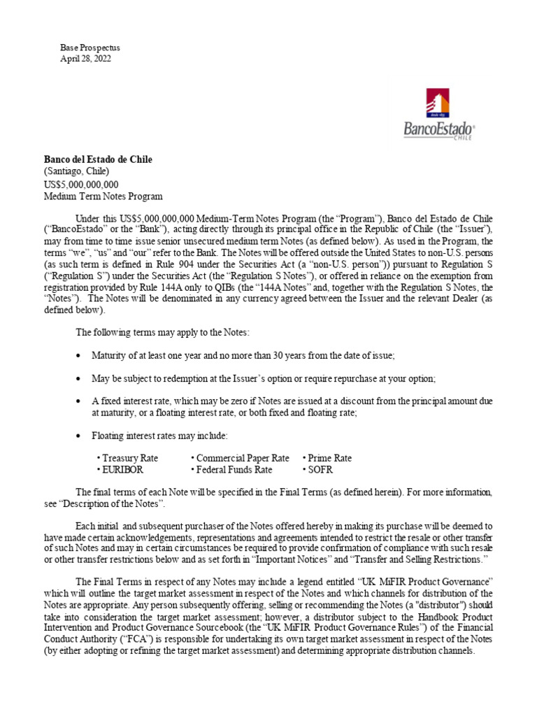 BancoEstado - 2021 Update - MTN Base Prospectus (Including Financial ...