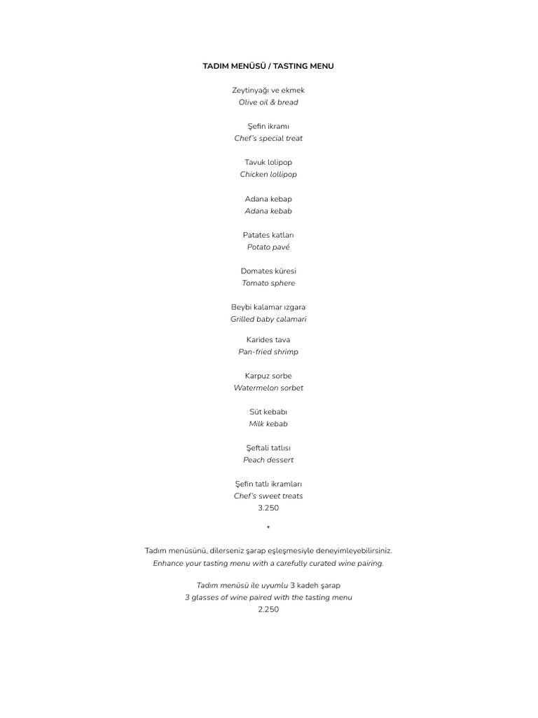 Tasting Menu | PDF