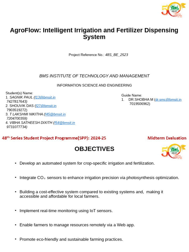 48S BE 2523 SPP Midterm Evaluation PPT-1 - Finalised | PDF | Internet Of Things | Automation