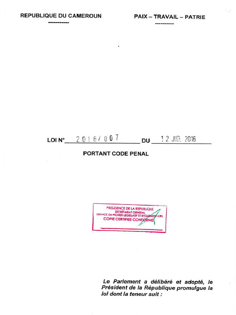Cameroun-Code-2016-penal1(1) | PDF