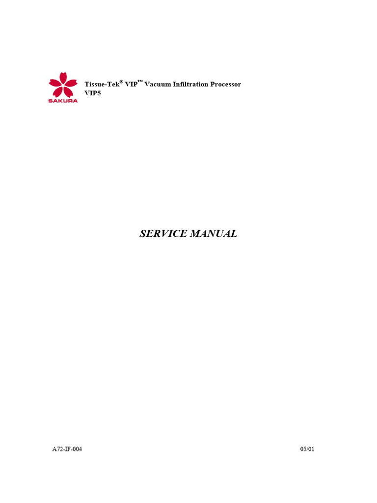 Service Manual Tissue-Tek VIP 5 | PDF