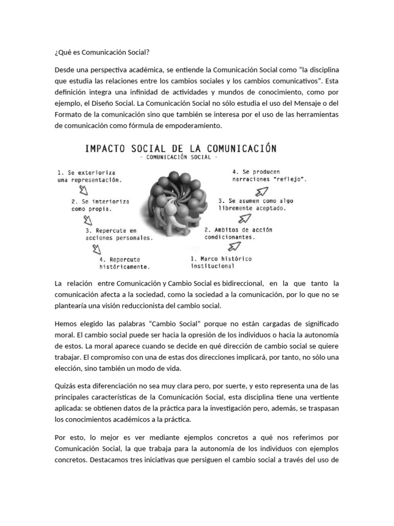 Qué Es Comunicación Social TP2 | PDF