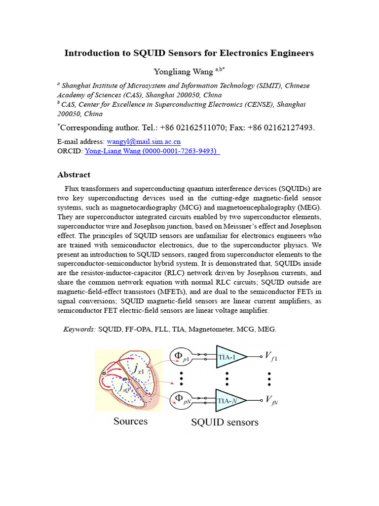 Intro to SQUID sensors for EEs | PDF | Superconductivity | Electronics