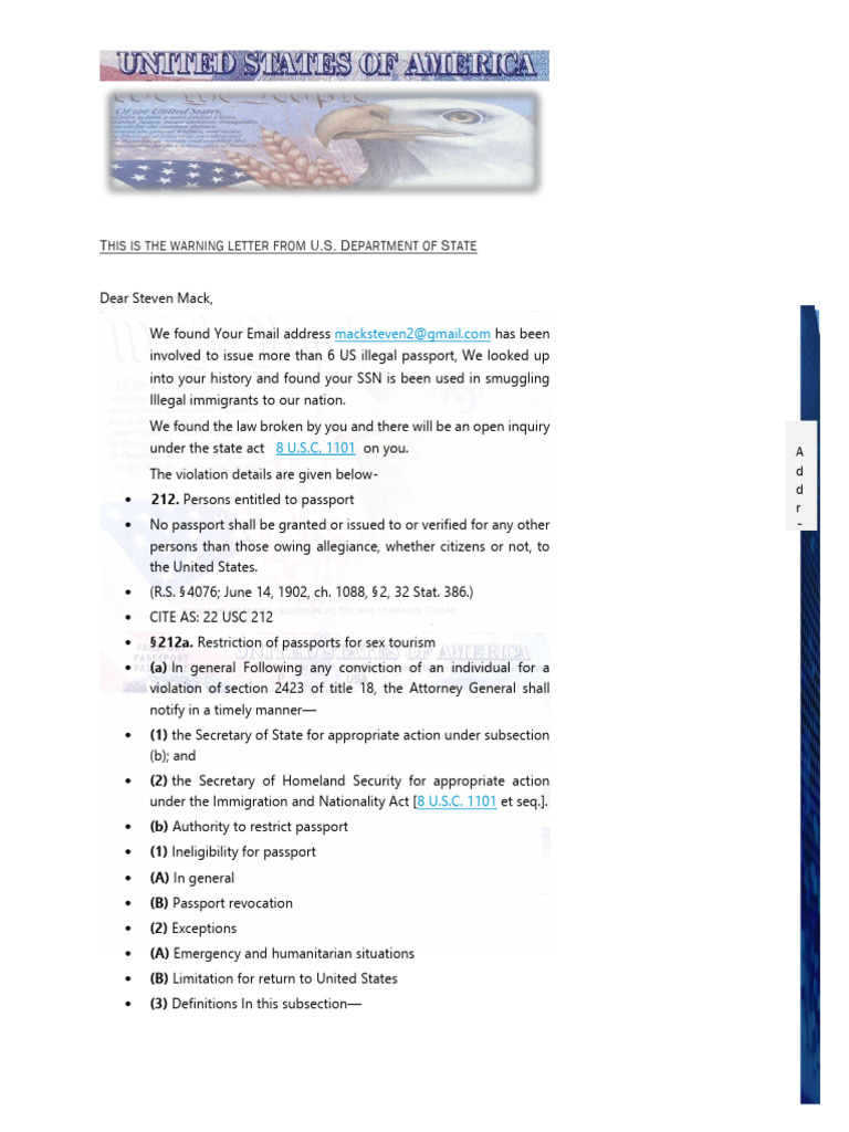 This Is The Warning Letter From U | PDF | United States Federal ...