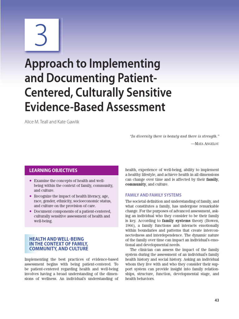 Chapter 3 - Approach to Implementing and Documenting Patienr-Centered, Culturally Sensitive ...