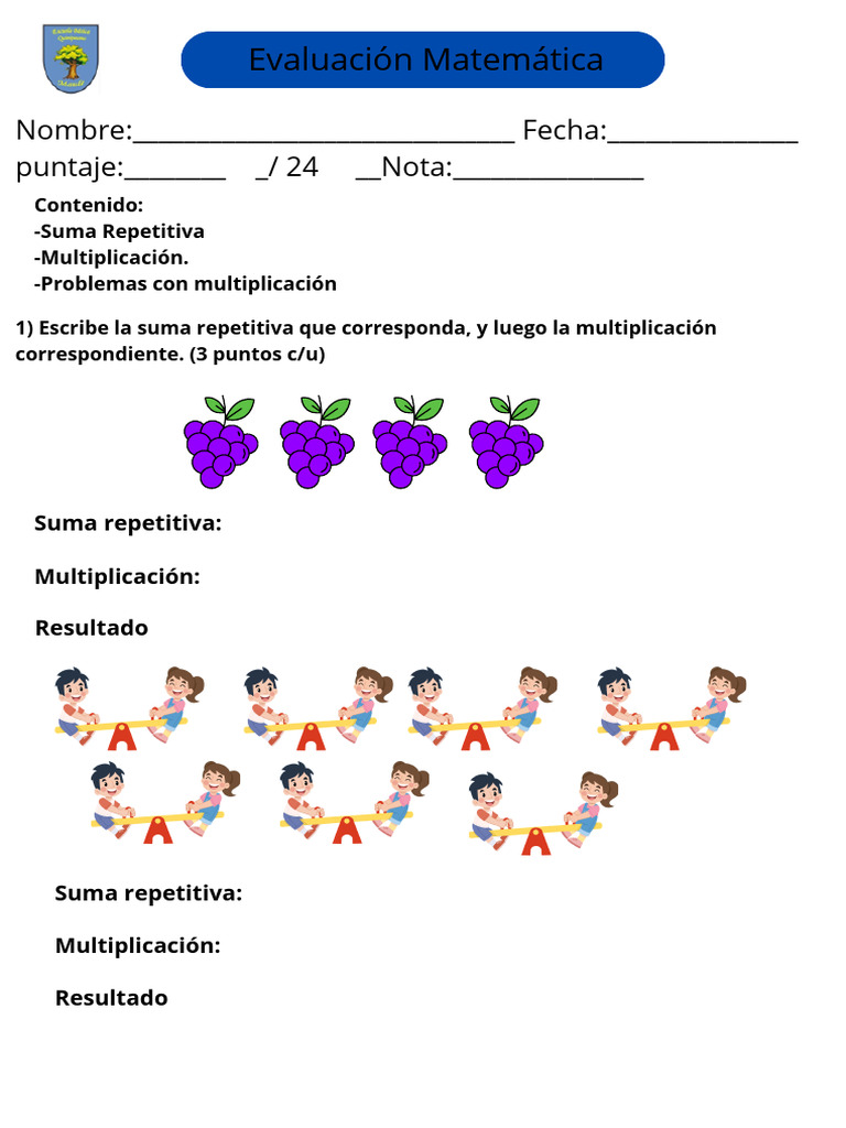 Evaluación de Suma y Multiplicación | PDF