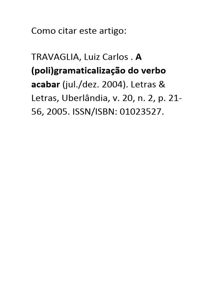 Gramaticalização do verbo acabar | PDF | Linguística | Gramática