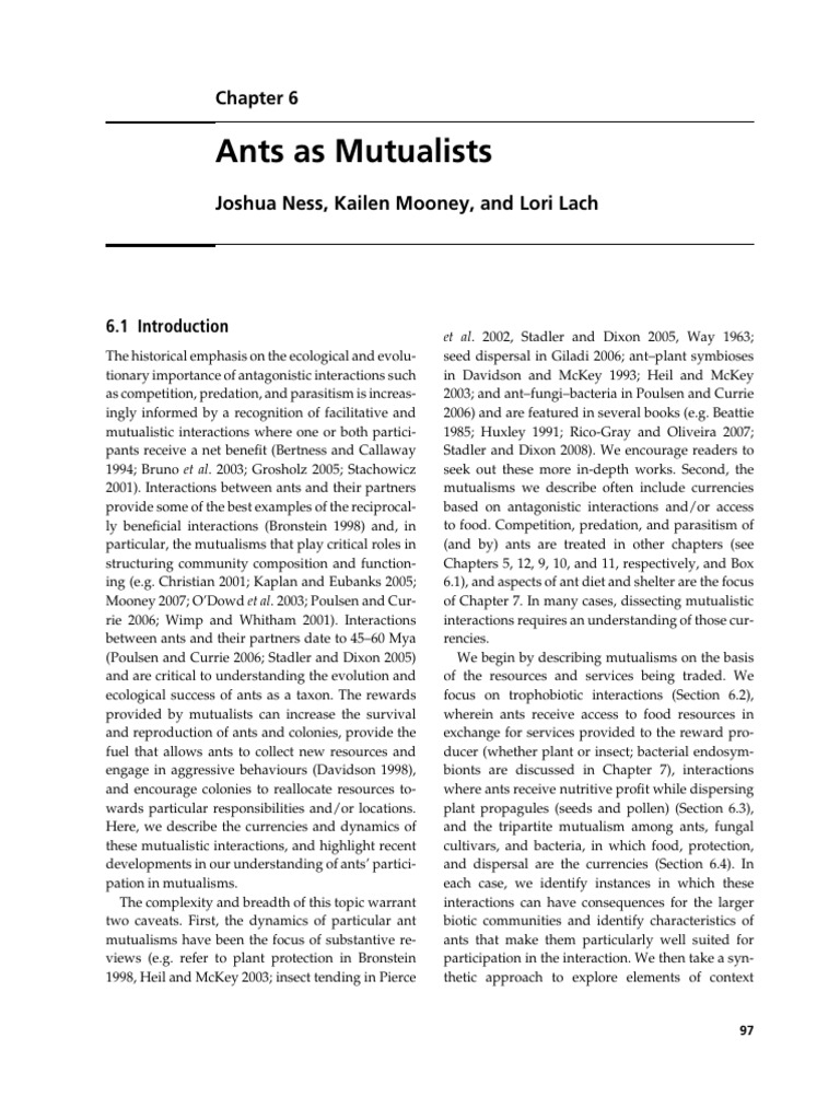 2010 Ant Ecology Mutualism | PDF | Ant | Biology