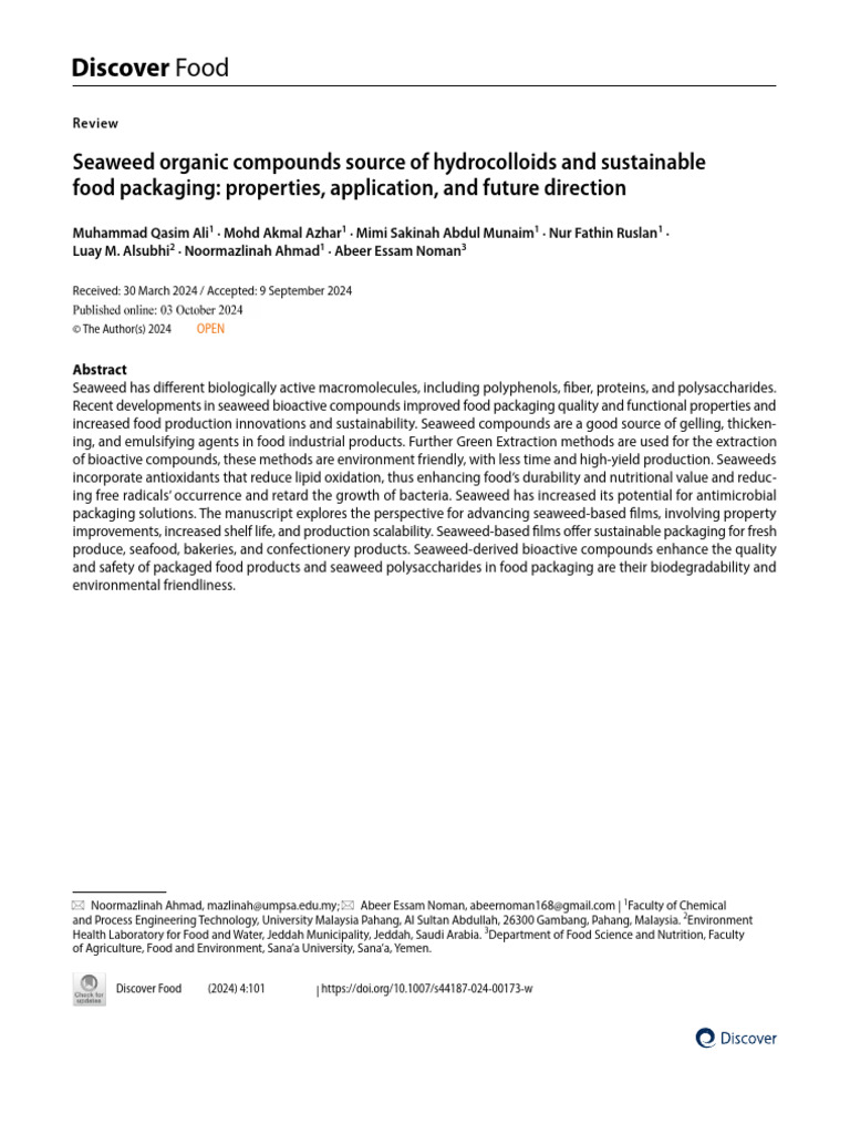 Seaweed Organic Compounds Sour | PDF | Agar | Supercritical Fluid