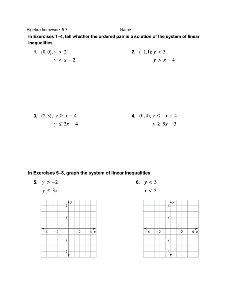 Algebra Homework 5.7 | PDF