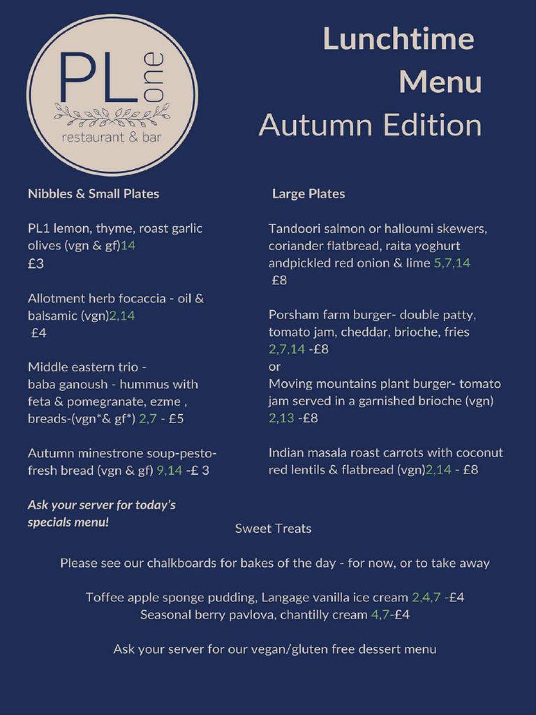 PL1 Menu | PDF