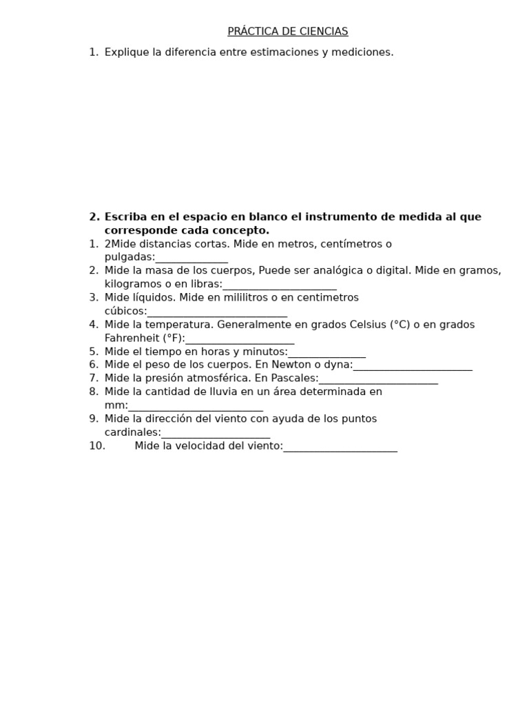 Instrumentos y Unidades de Medición en Ciencias | PDF | Masa | Kilogramo