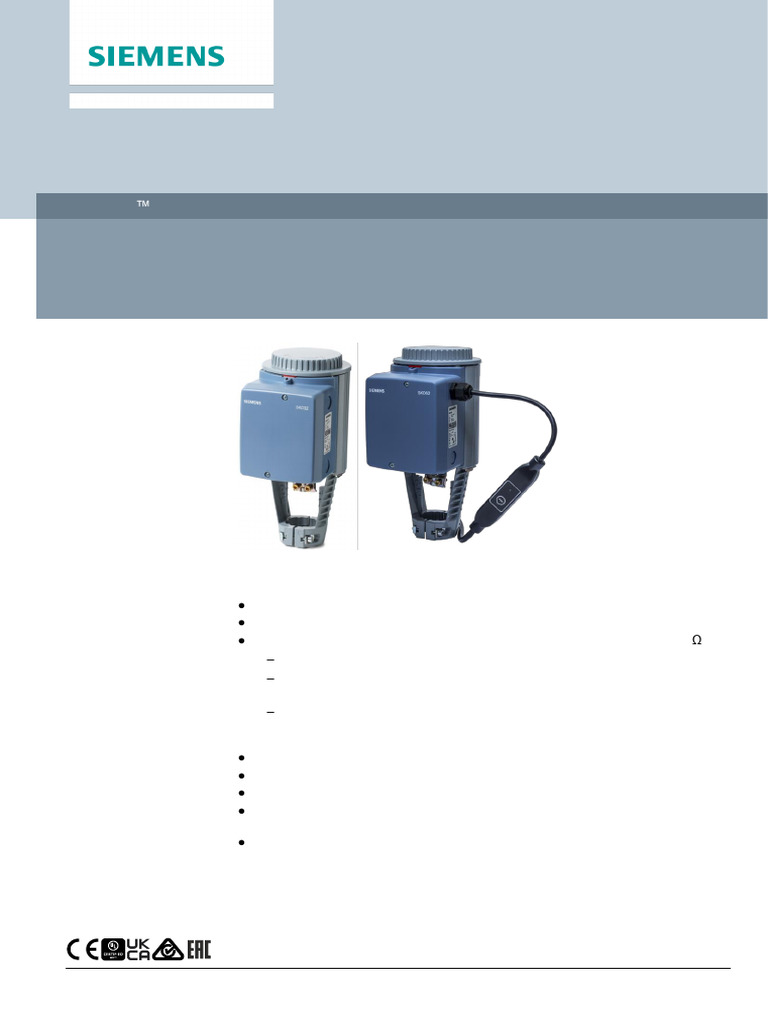 Siemens SKD60 Actuator Manual Overview | PDF | Valve | Actuator