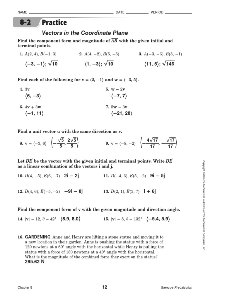 8.2 Practice Answers | PDF | Geometry | Chess