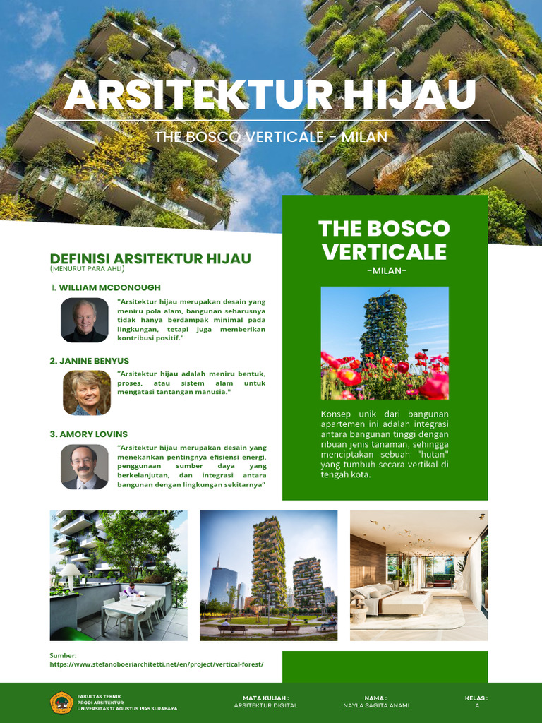 The Bosco Verticale in Milan - Green Architecture (Arsitektur Hijau) | PDF