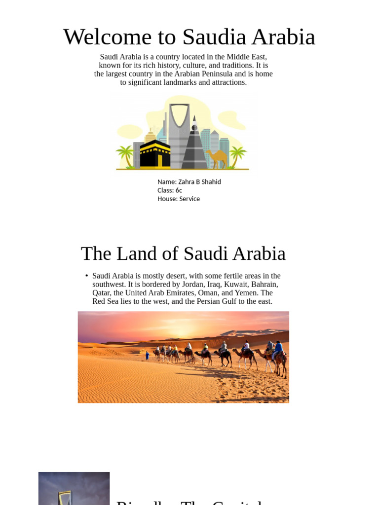 Welcome To Saudia Arabia Zahra B Shahid | PDF | Arabian Peninsula ...