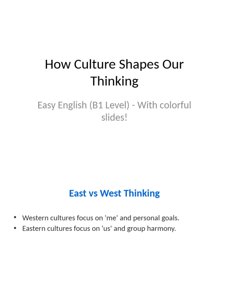 Cultural Thinking Colorful B1 | PDF