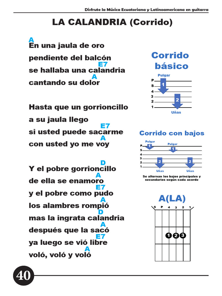 Letras y acordes de "La Calandria" | PDF