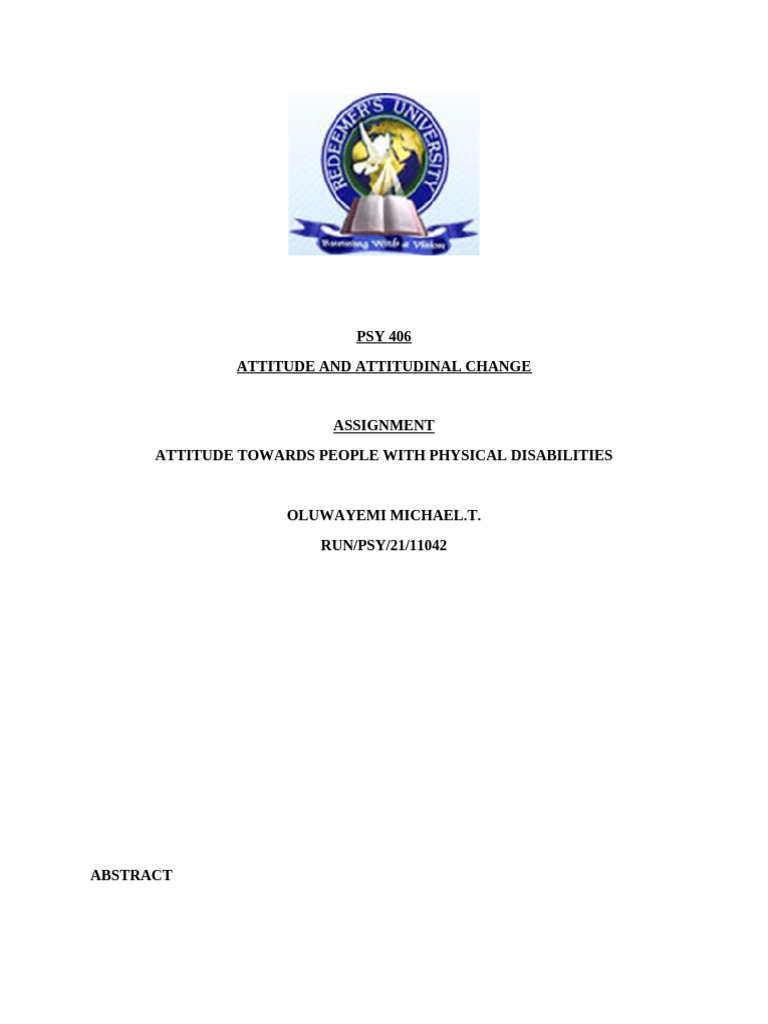 Attitudes Toward Physical Disabilities | PDF | Disability | Attitude ...
