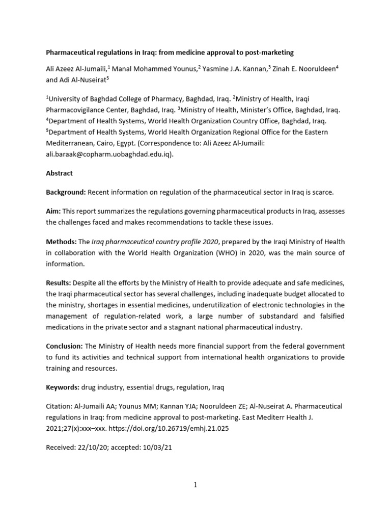 Iraq Drug Registration Regulations | PDF | Pharmacovigilance | Pharmacy