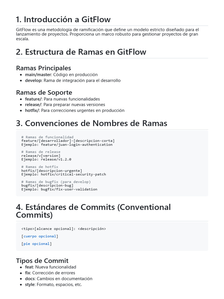 Guía Completa de GitFlow para Equipos | PDF | Software del sistema ...