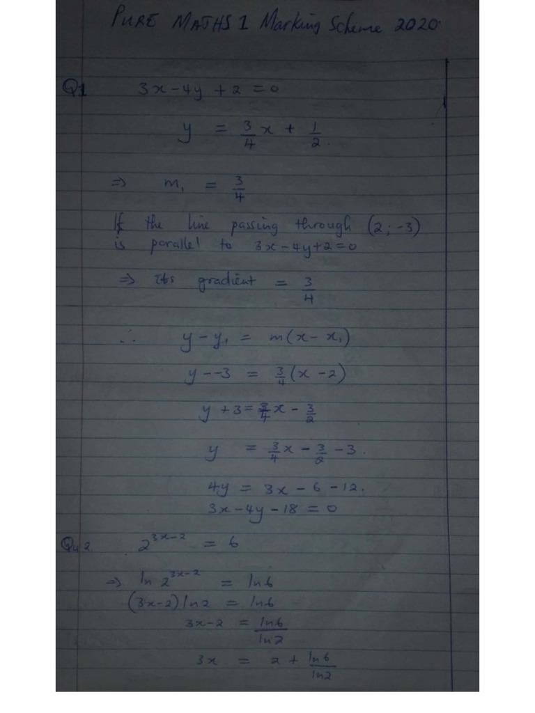 Pure Maths1 MS 2020 Mahosi | PDF