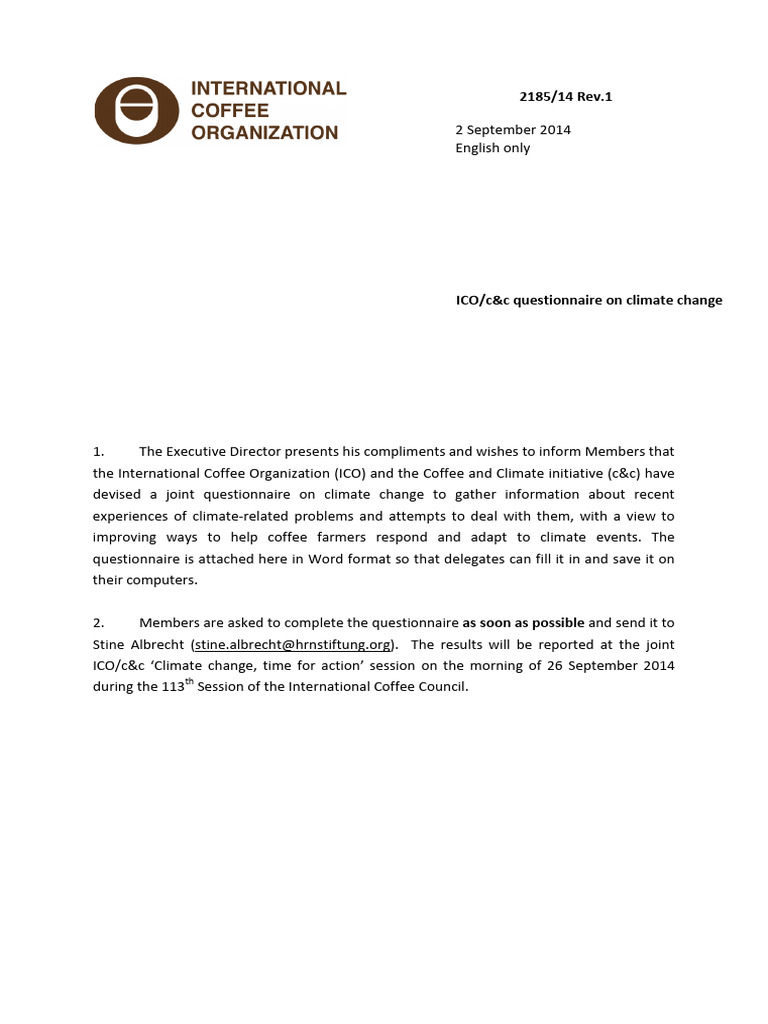 Ed 2185 R1e Survey Climate Change | PDF | Drought | Questionnaire
