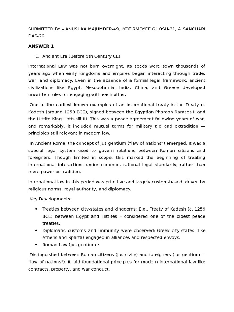 Assignment Anushka, Jyotirmoyee, Sanchari | PDF | International Law | Jurisprudence