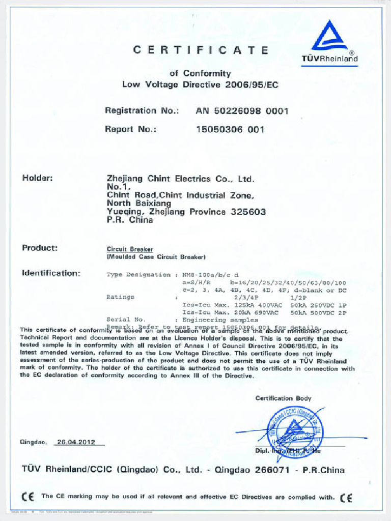 NM8 & NM8S Certificate | PDF