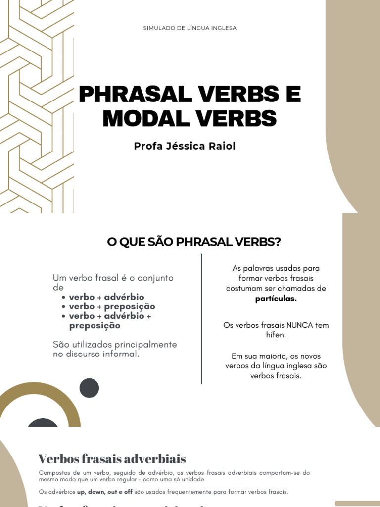 Phrasal e Modal Verbs em Inglês | PDF | Famílias linguísticas | Gramática