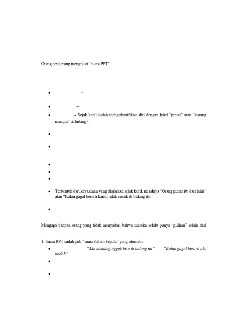 Mengatasi Suara Pola Pikir Tetap | PDF