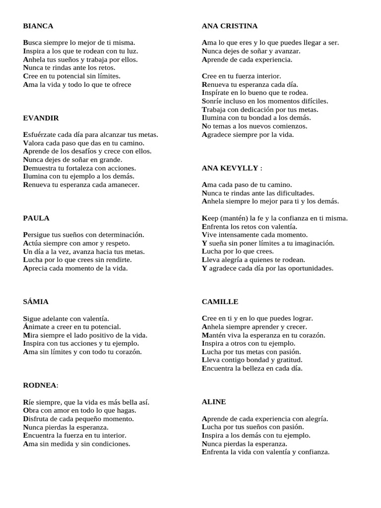 Acrósticos Lembranças | PDF | Valor
