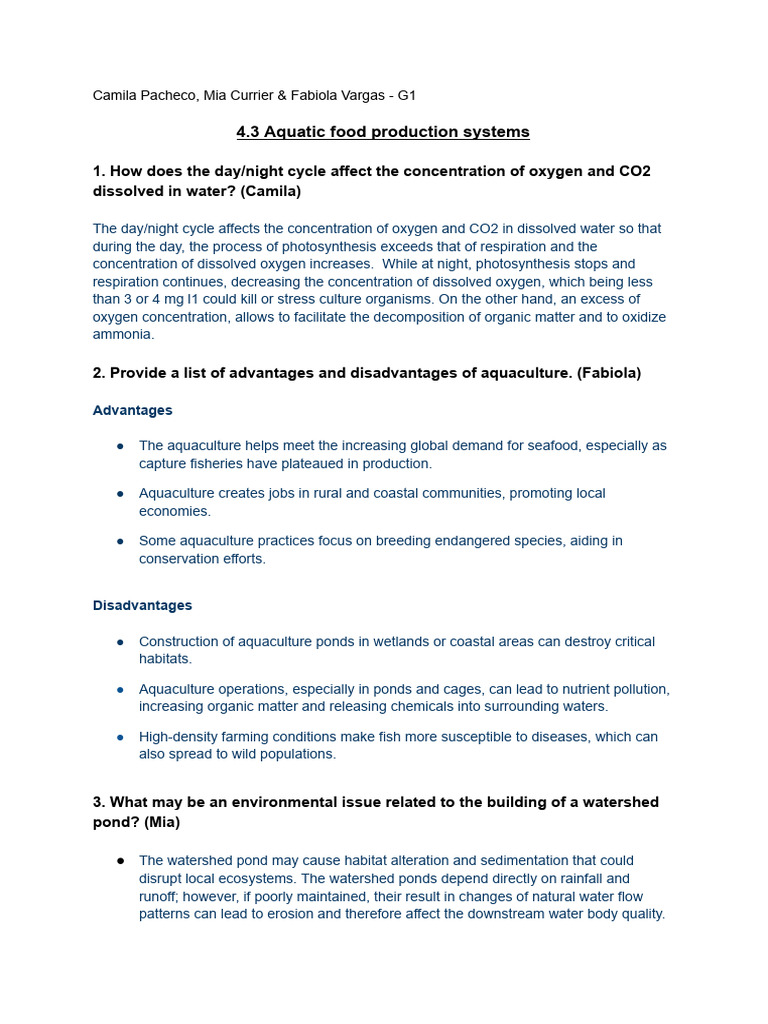 Aquatic Food Production Systems | PDF