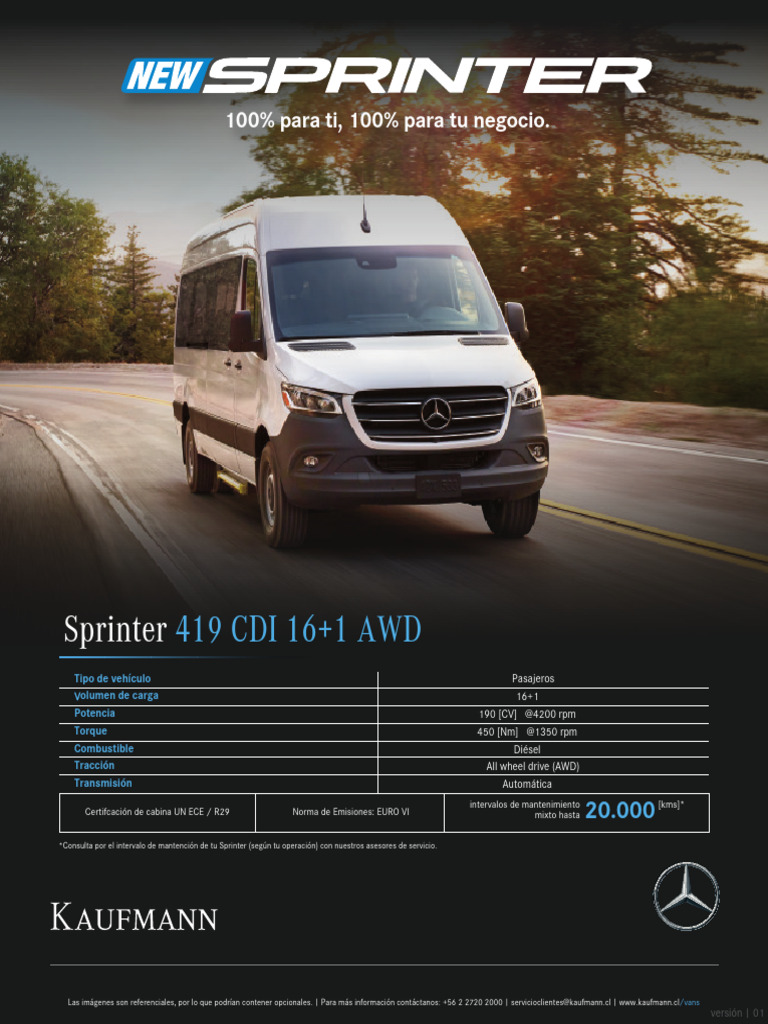 Sprinter 419 CDI 16+1 AWD Euro VI | PDF | Tracción en las cuatro ruedas ...