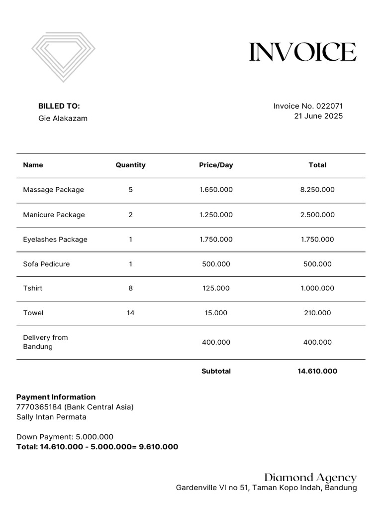 Diamond Invoice PDF | PDF