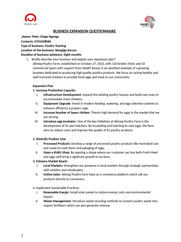 Business Expansion Questionnaire 2 | PDF | Corporate Social ...