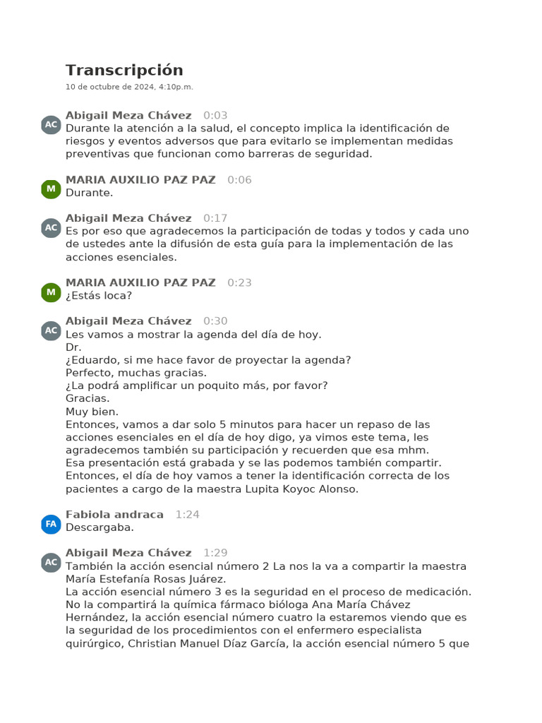 Acciones Esenciales en la Seguridad del Paciente (AESP) (4) | PDF ...