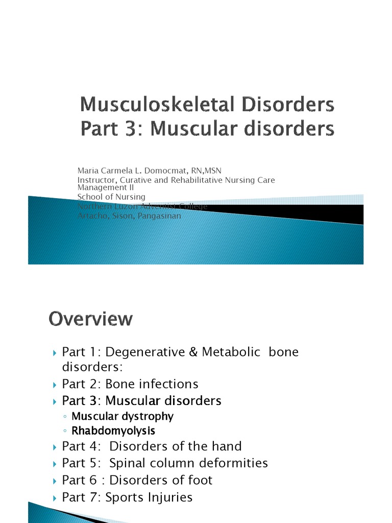 Musculoskeletal Disorders Part 3 Muscular Disorders | PDF | Muscular ...