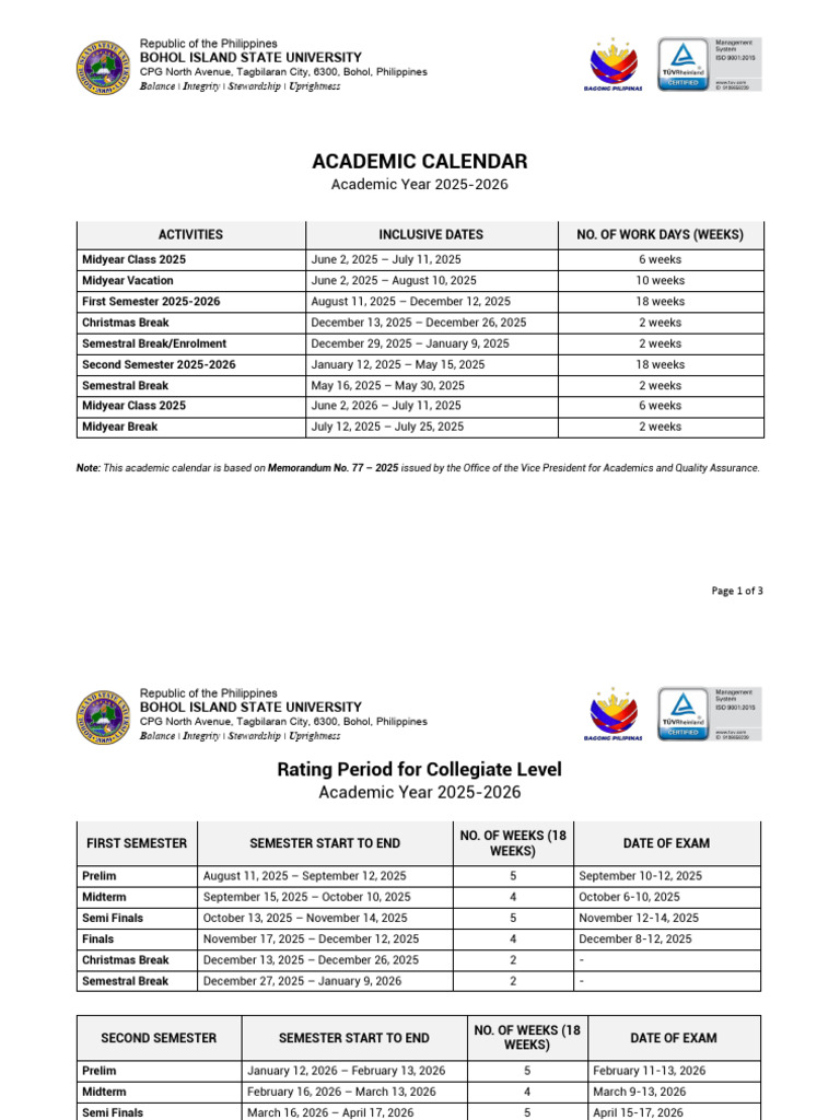 Academic Calendar 2025-2026 | PDF | Academic Term | Educational ...
