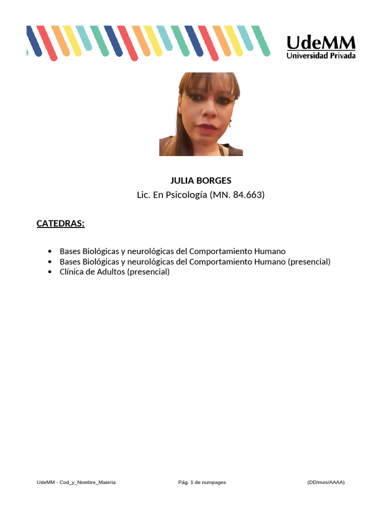 Plantilla UdeMM CV Julia | PDF