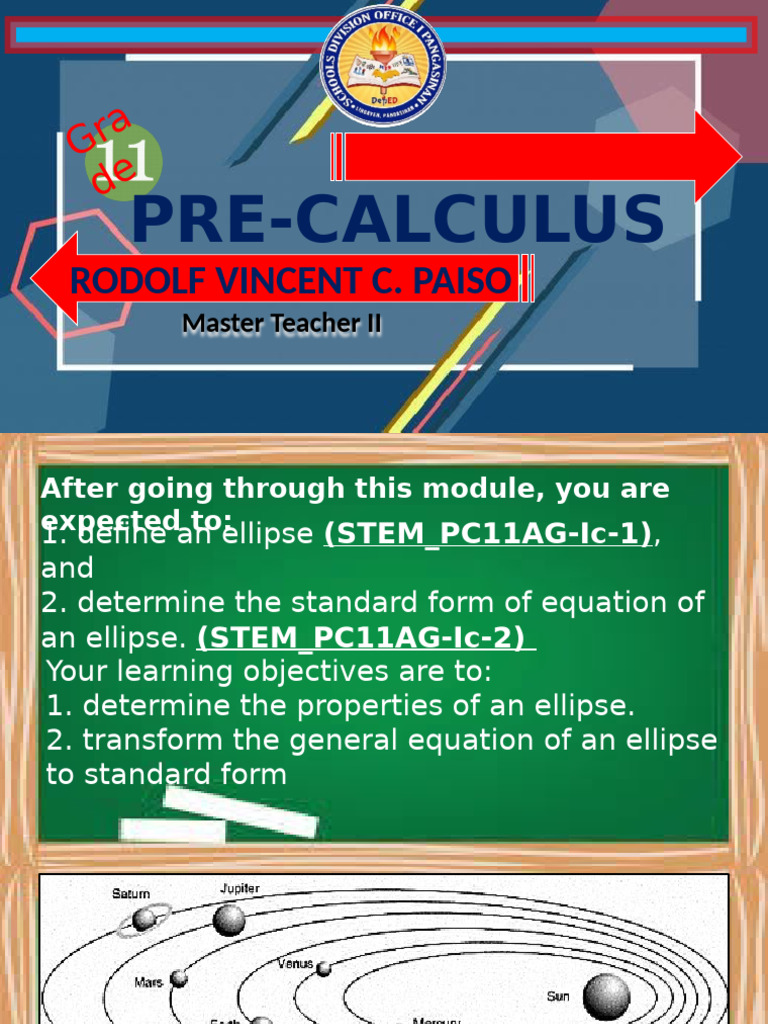 Lesson 4 Ellipse | PDF | Ellipse | Orbit