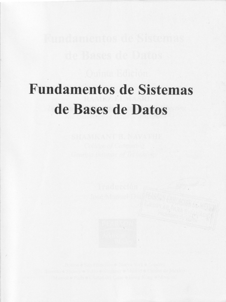 ELMASRI-NAVATHE, Fundamentos de Sistemas de Bases de Datos, 3ra Edición ...